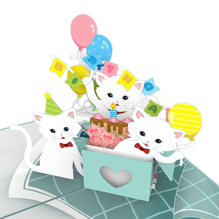 Cats Birthday Party Pop up card | Unipop™ Cards - Pop Up Greeting Cards