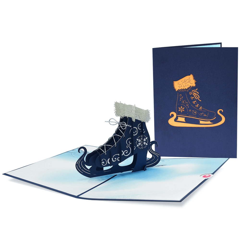 Blue Ice Skates Pop Up Card | Amazing Unipop up greeting cards