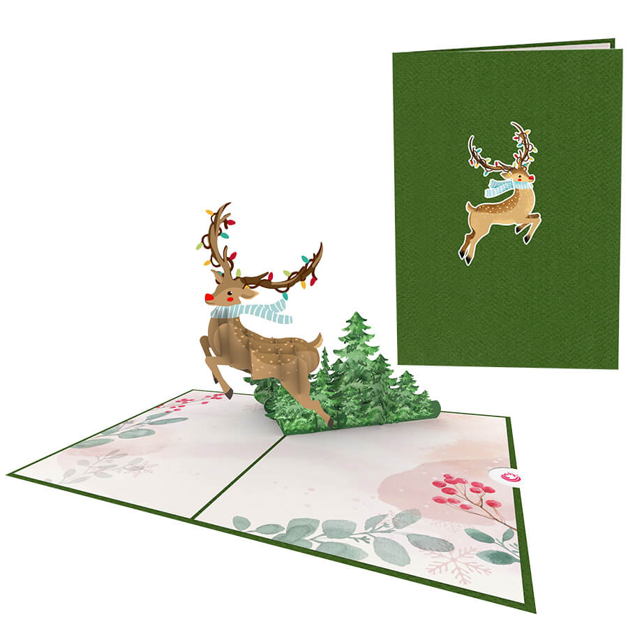 Red Nosed Reindeer pop up card I Unipop